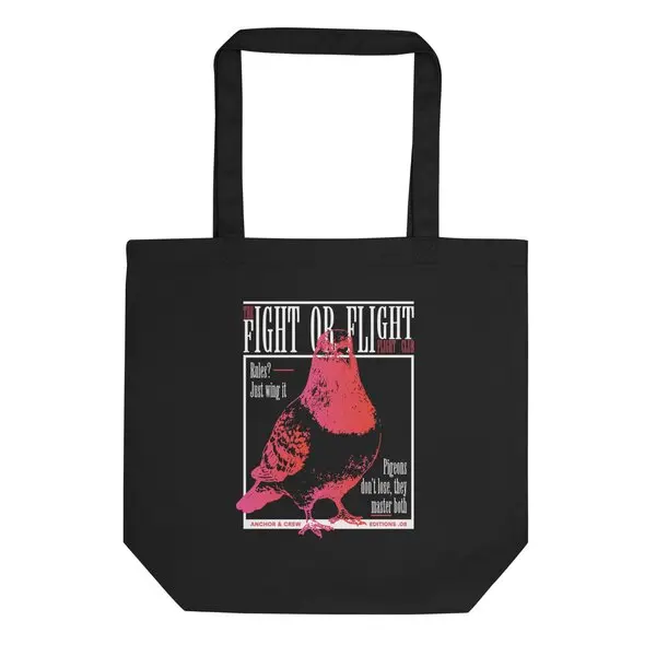 ANCHOR & CREW Eight Fight Or Flight Club Editions Recycled Cotton Tote Bag - Black