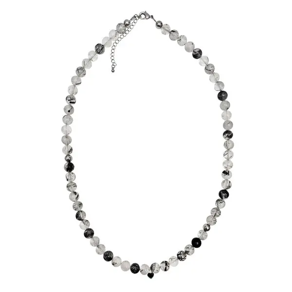 FARRA Rutilated Quartz Necklace - Black