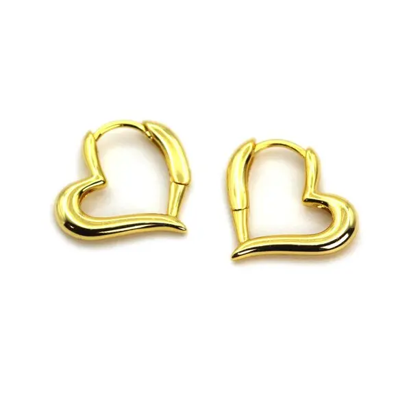 VICSTONENYC FINE JEWELRY En Heart Hoop Earrings - Gold