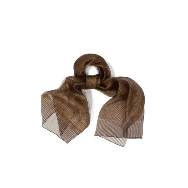 Saachi Silk Sparkle Wrap Scarf - Brown