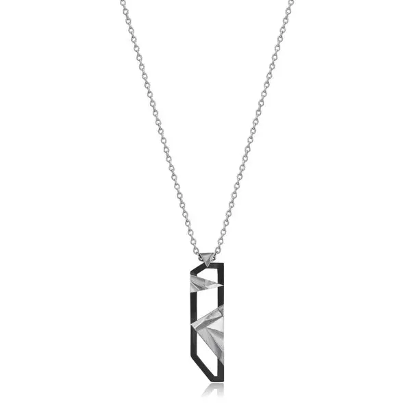 C|ND|N BY CANDAN BALTO Reflection Silver Necklace - Black