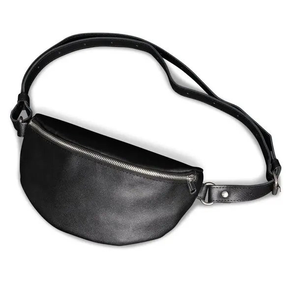 HIDES LEATHER CO. Leather Belt Bag With Card Slots - Black