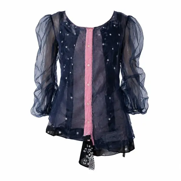 Miro Misljen Sheer Star Organza Blouse