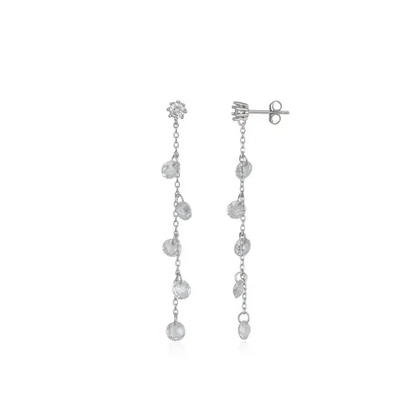 SPERO LONDON Drop Crystal Sterling Earring - Silver