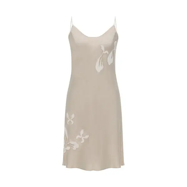 BOCAN COUTURE Neutrals Miss Elia Short Rayon Nightgown With Lace - Beige