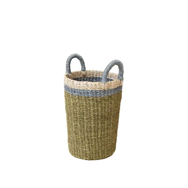 Likhâ Olive Handwoven Vase Basket - Green