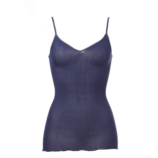 AROMATIQUE Silk Camisole – Dream Fold Edition, Mid Night - Blue