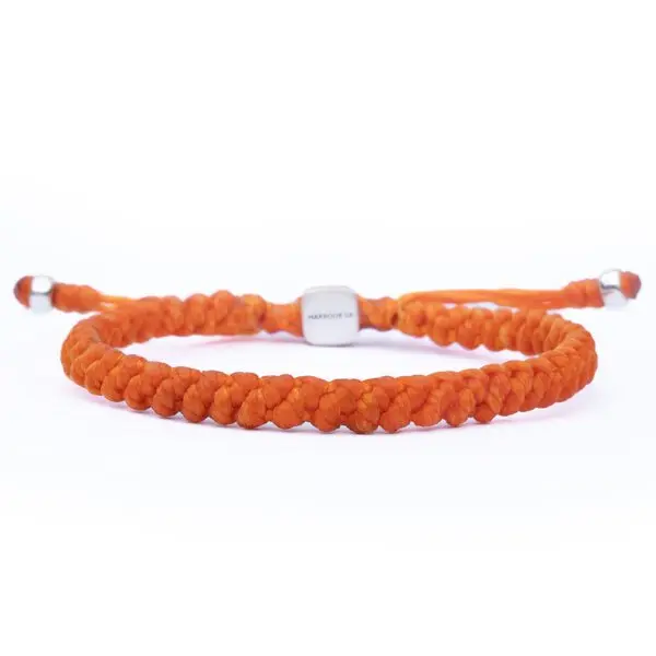 HARBOUR UK Dartmoor Chunky Silver Rope Bracelet - Orange