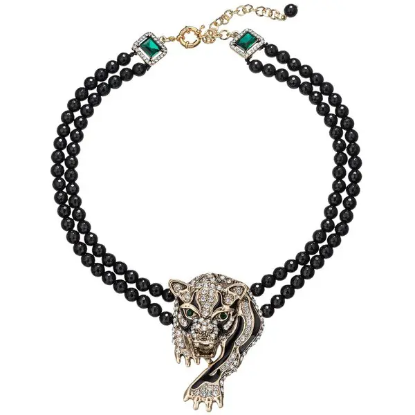 EYE CANDY LA Tiger Agate Beaded Necklace