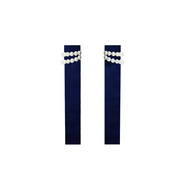 NUR KARAATA Eternal Pearl Navy Gloves - Blue