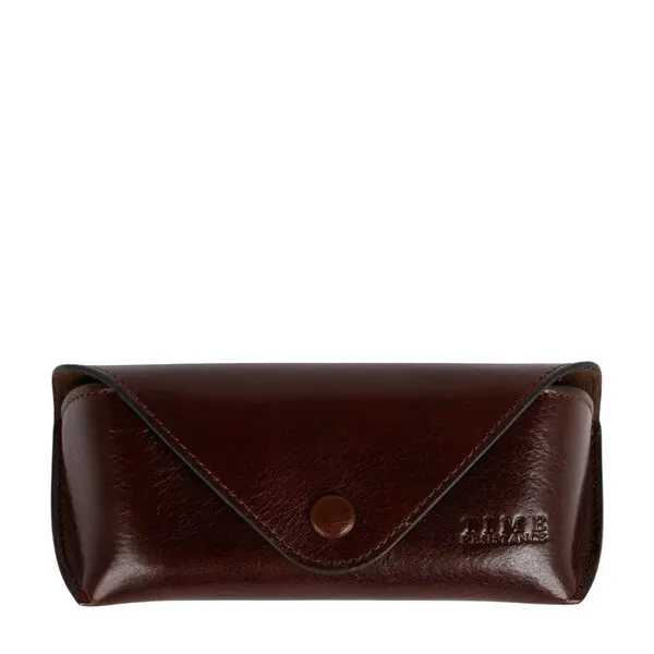 TIME RESISTANCE Leather Glasses Case A High Wind In Jamaica - Brown