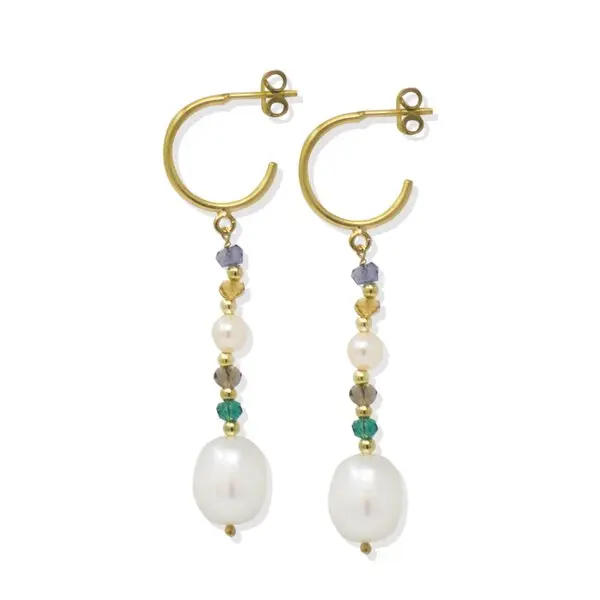 VINTOUCH ITALY Favignana Hoop Earrings - Gray/yellow
