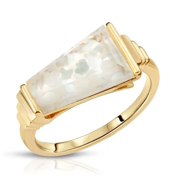 GLAMROCKS JEWELRY Delano Ring- Mother Of Pearl - Gold