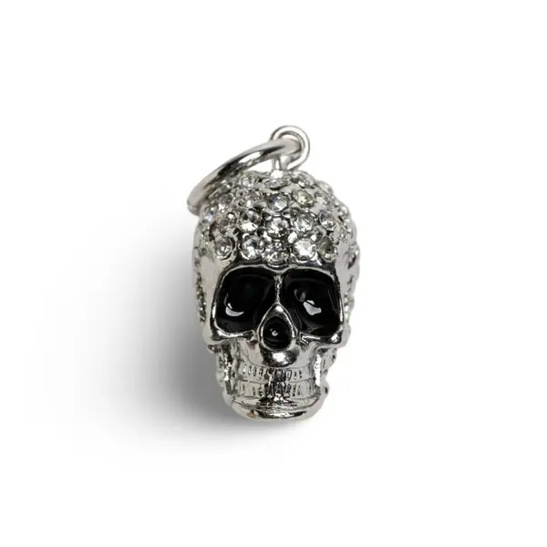 JAGGED HALO JEWELRY Lucy Skull Charm In White Gold - Silver