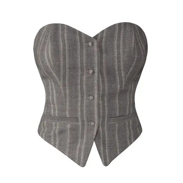 VESTIAIRE D'UN OISEAU LIBRE Stripes Wool Corset - Grey