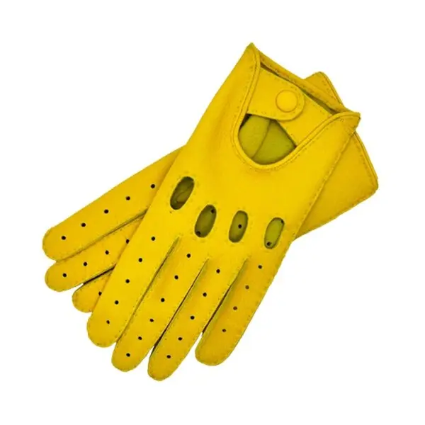 1861 GLOVE MANUFACTORY Rome Deerskin Driving Gloves In Yellow - Orange