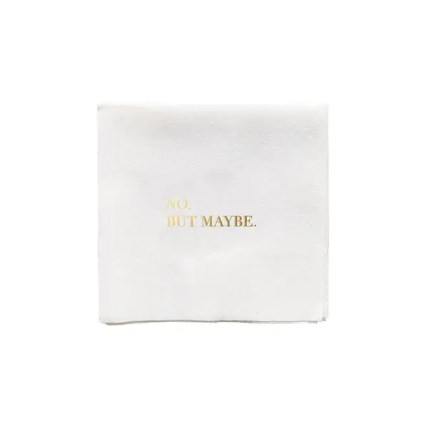 BELL'INVITO No. But Maybe. Beverage Napkins - White