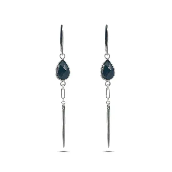 GREYEWOLFE Silver / Black Sterling Silver Black Spinel Stunners - Silver/black