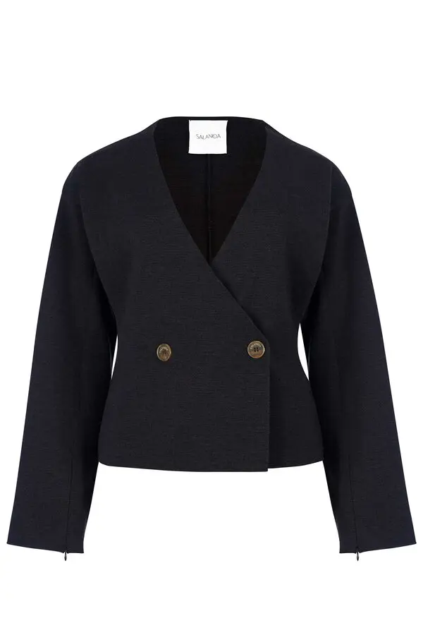 SALANIDA Galante Knitted 100% Merino Blazer - Black