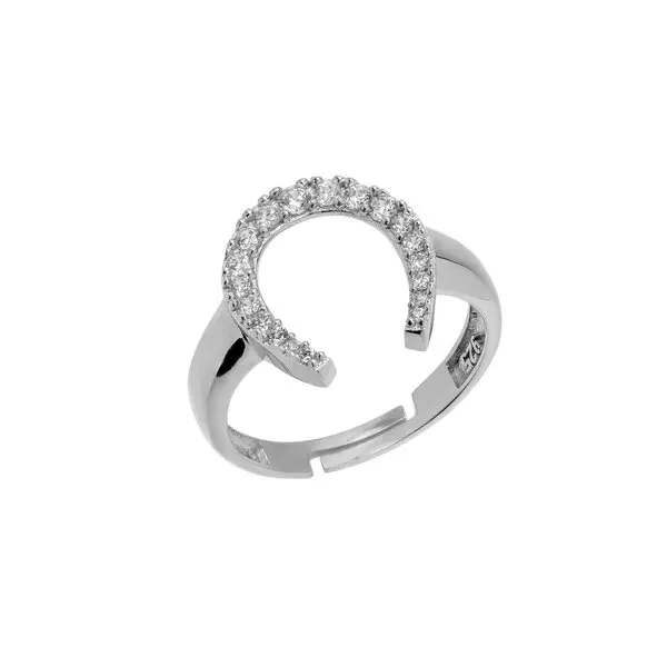 SPERO LONDON Sterling Horseshoe Equestrian Ring - Silver