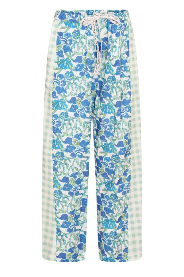 NOLOGO-CHIC Mix Match Chelsea & Green Check Trousers Cotton Multi - Blue