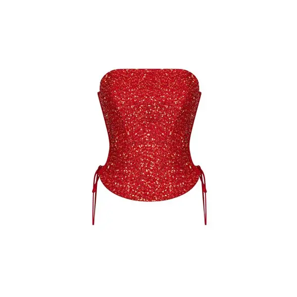 ELSAVA Riva Sequin Corset - Red