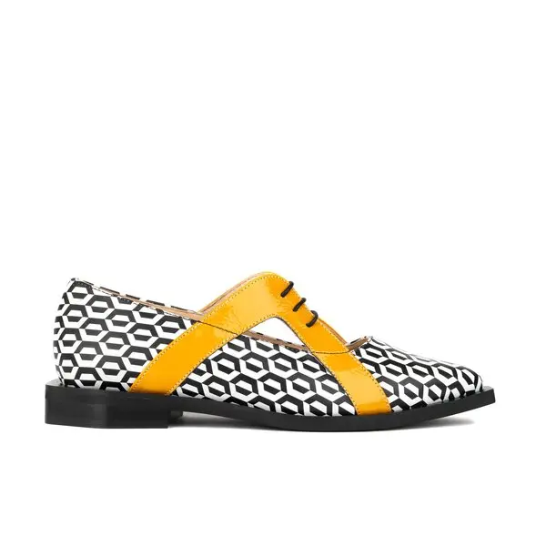 EMBASSY LONDON USA Harlowe Black & White Hexa - Yellow