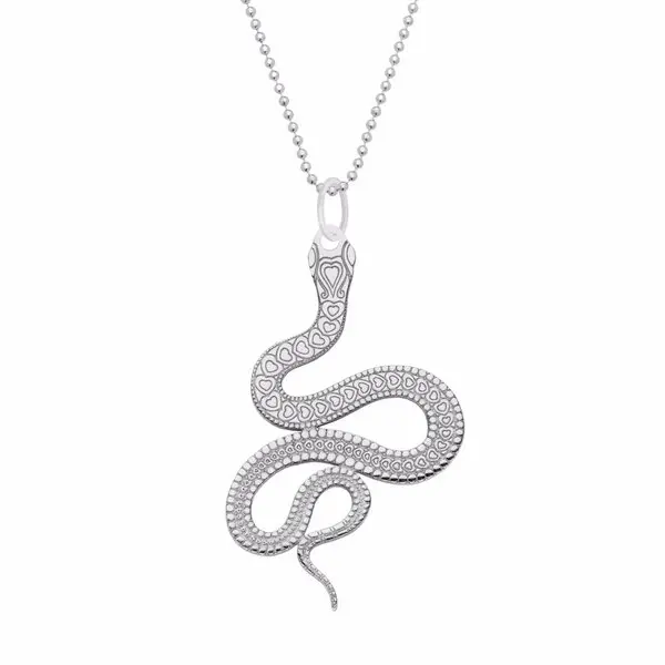 CARTERGORE Medium Snake Pendant Necklace - Silver