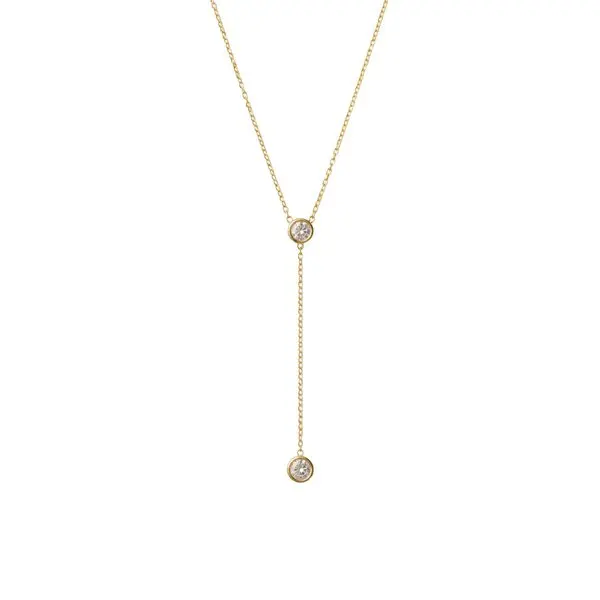 LILY FLO JEWELLERY Aurora Diamond Lariat Necklace - Gold