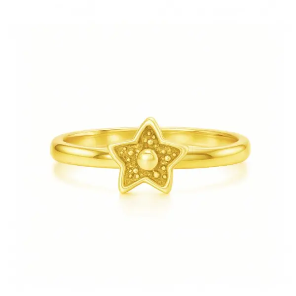 UNALOE Plated Sea Star Ring – Adjustable Symbolic Beach-inspired Ring - Gold
