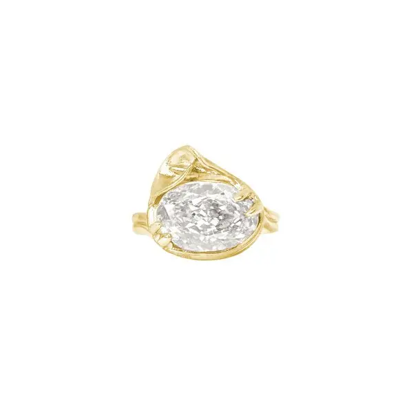 ALEGORIA JEWELLERY Calla Stone Gold Plated Silver Ring Pure - White