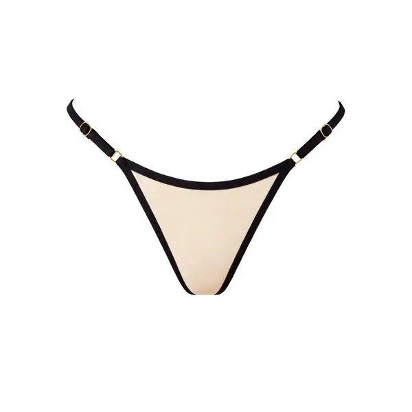 IVY SWIMWEAR Neutrals / Rosella Black In Nude Mesh Bottoms - Brown