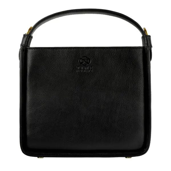 TIME RESISTANCE Leather Handbag In Alms For Oblivion - Black