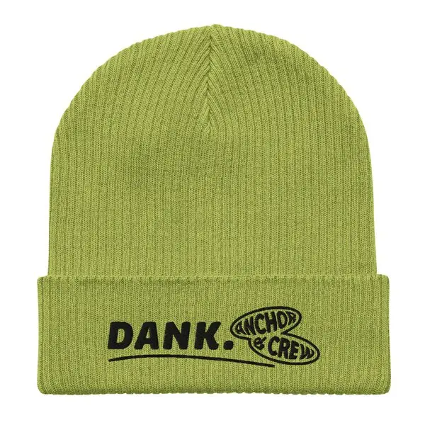ANCHOR & CREW Leaf Dank Gen. Organic Cotton Embroidered Beanie - Green