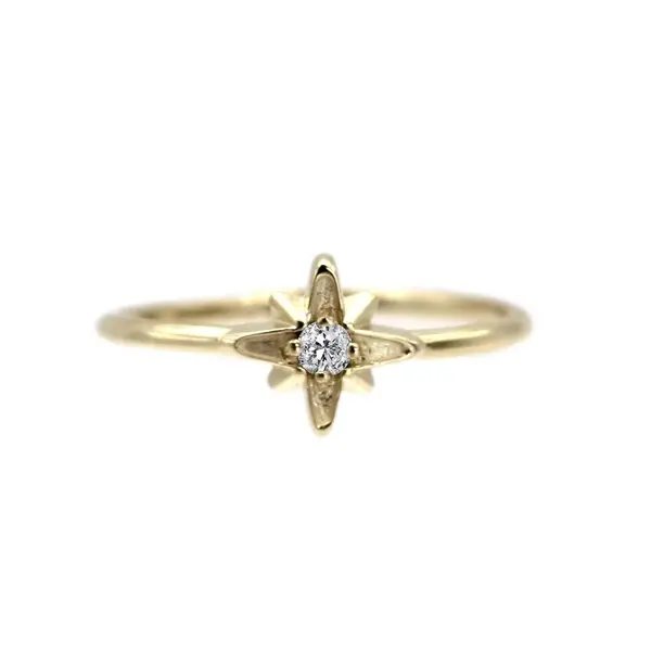 VICSTONENYC FINE JEWELRY 14k North Star April Birthstone Natural Diamond Ring - Gold