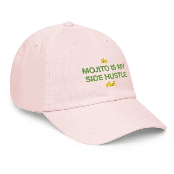 ANCHOR & CREW Pastel Mojito Is My Side Hustle Club Chino Embroidered Cap - Pink