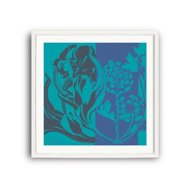 RICHARD ALLAN LONDON Blue / Grey Blue Aster Art Print - Blue/grey
