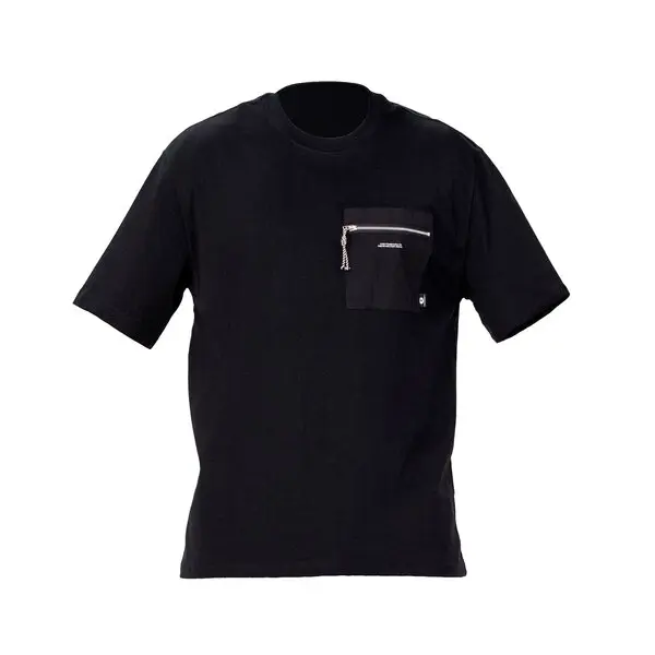 SMART AND JOY Zipper On Pocket T-shirt - Black