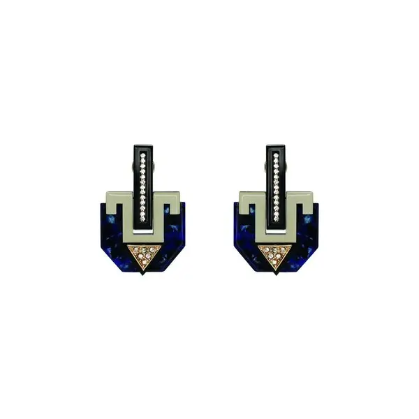 GISSA BICALHO Handmade Acrylic Earring Deco Azofi - Blue
