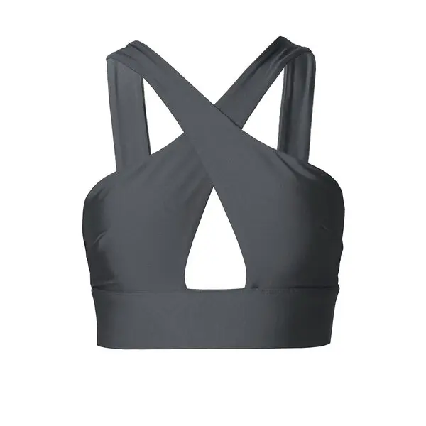 AGGI BY HALEWSKI Isla Smoked Pearl Crop Top - Black