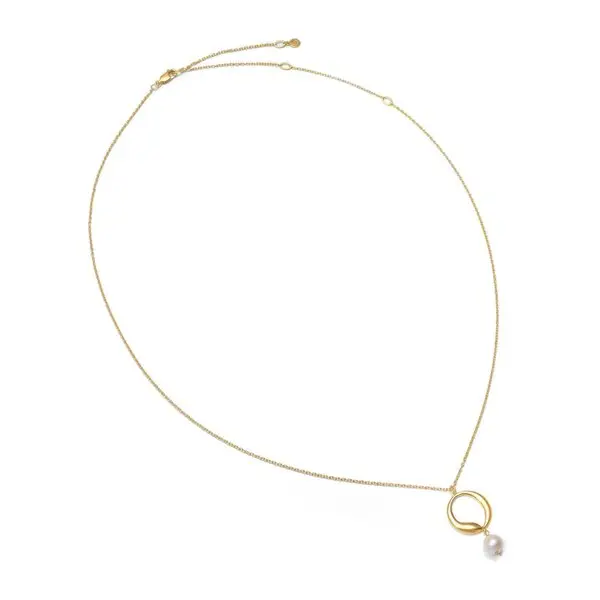 ONNA LONDON Heritage Signature Pearl Necklace - Gold
