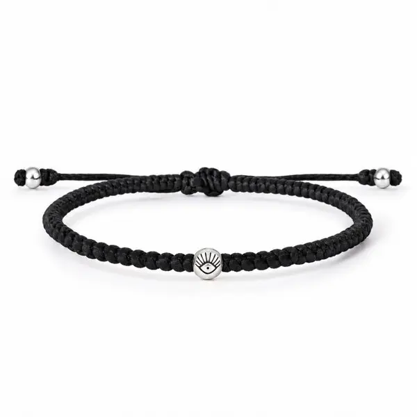 HARBOUR UK The Protector Sterling Silver Evil Eye Bracelet - Black