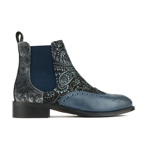 EMBASSY LONDON USA Mamacita Silver Paisley & Black - Blue