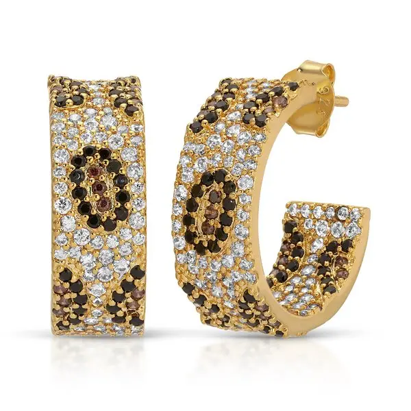 NATIVE GEM Maneater Leopard Hoops