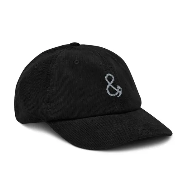 ANCHOR & CREW Ampersand Signature Embroidered Corduroy Cap - Black