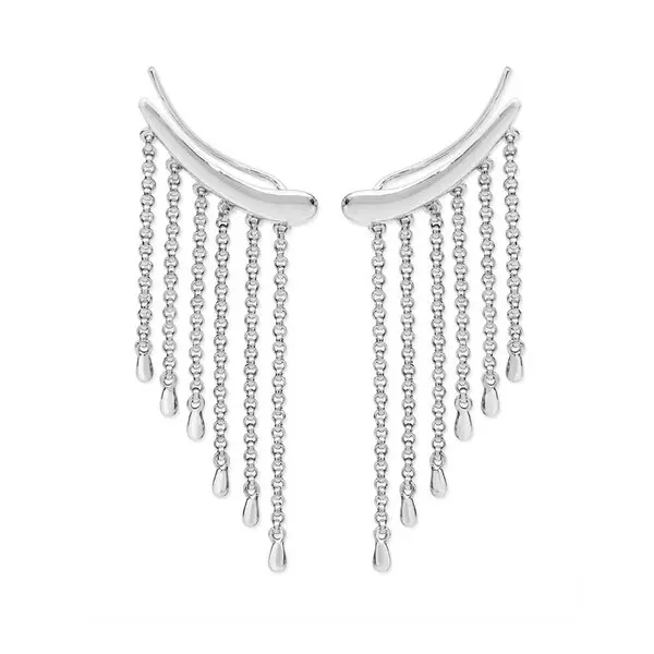 LUCY QUARTERMAINE Waterfall Climber Earrings - Silver