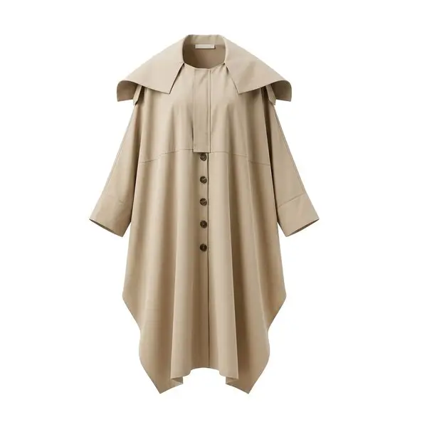 BELSIZE25 Neutrals / Wing Coat Oversized Cocoon-shaped Trench Coat - Brown