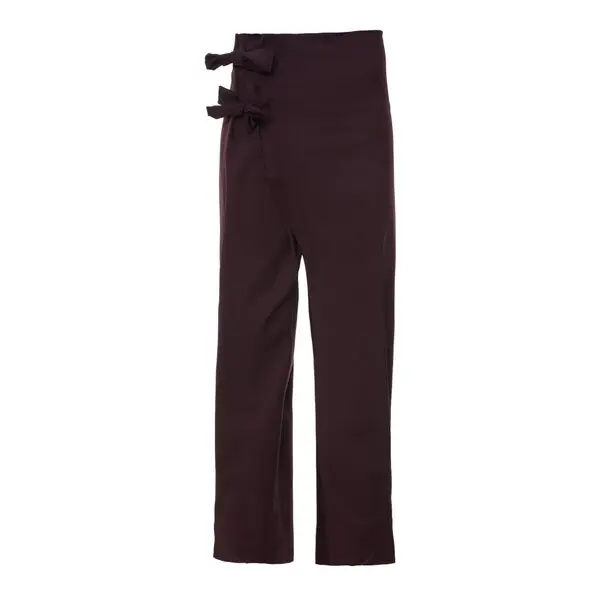 MOE Plum Wool Pants - Red