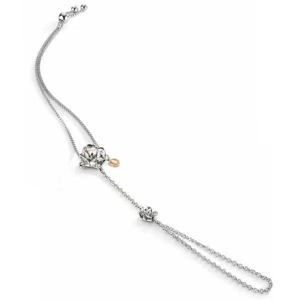 UNALOE Silver / White Sterling Silver Rose Hand Chain With Natural Pearl – Sculptural Floral Hand-kissed Jewelry - Silver/white