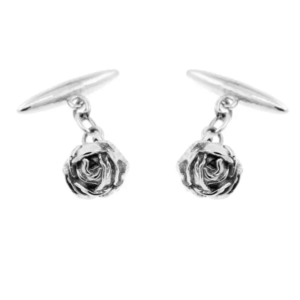 LEE RENEE Rose Cufflinks - Silver